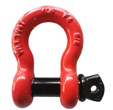 Alloy Bow Shackle Screwpin 4750kg Red body / Black Pin (Each) - Rhino 4x4